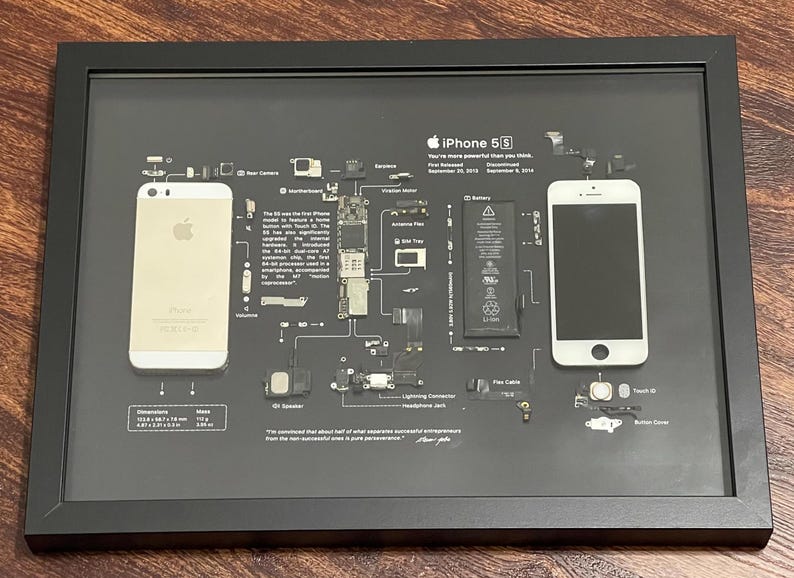 Disassembled iPhone 5 / 5S / SE Frame Art [BLACK SCENE], Teardown With ...