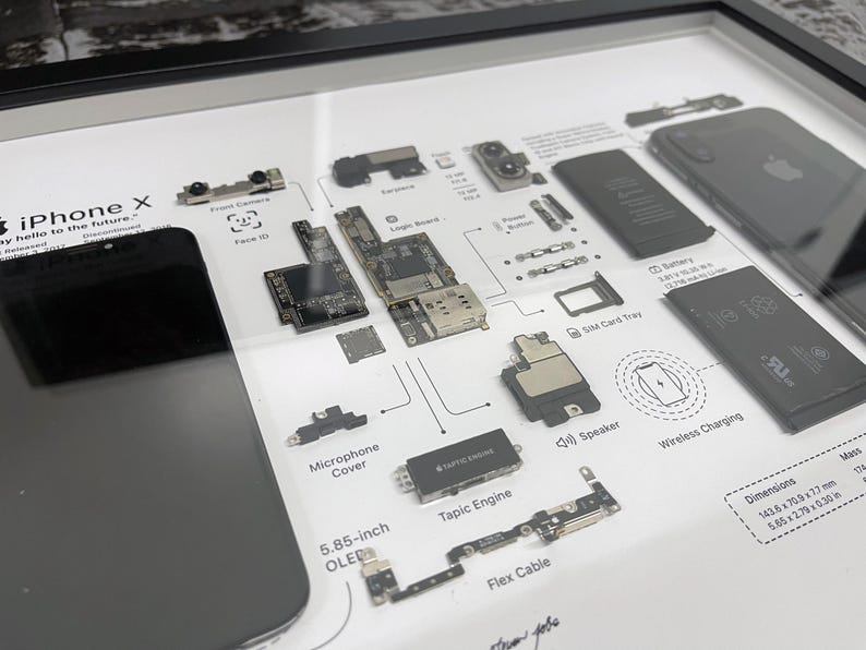 Disassembled iPhone X Frame Art, Teardown With Framed Art ...