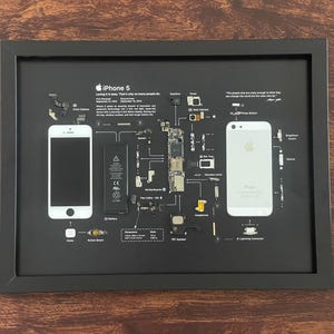 Disassembled iPhone 5 / 5S / SE Frame Art [BLACK SCENE], Teardown With ...