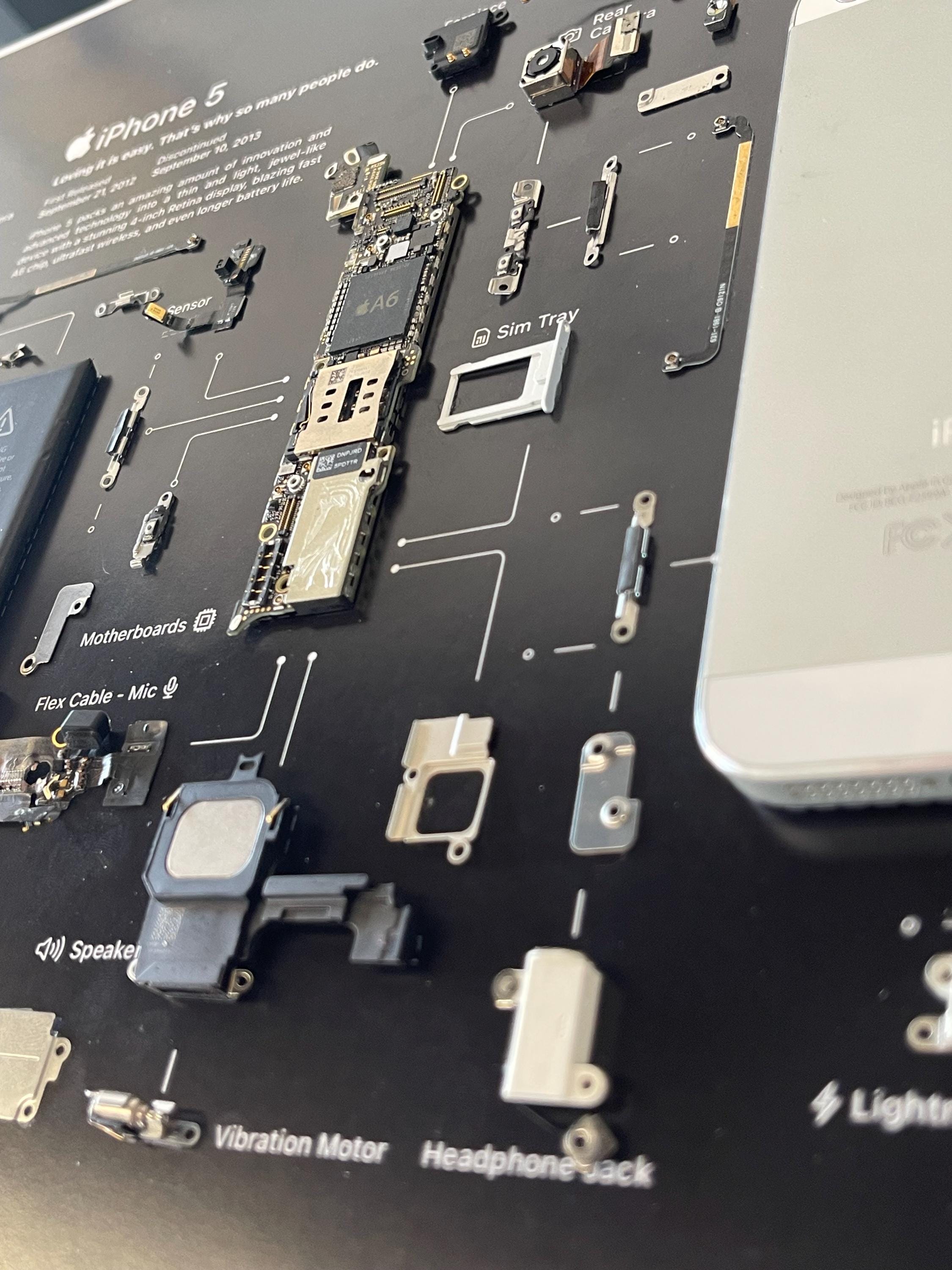 Disassembled iPhone 5 / 5S / SE Frame Art [BLACK SCENE], Teardown With ...