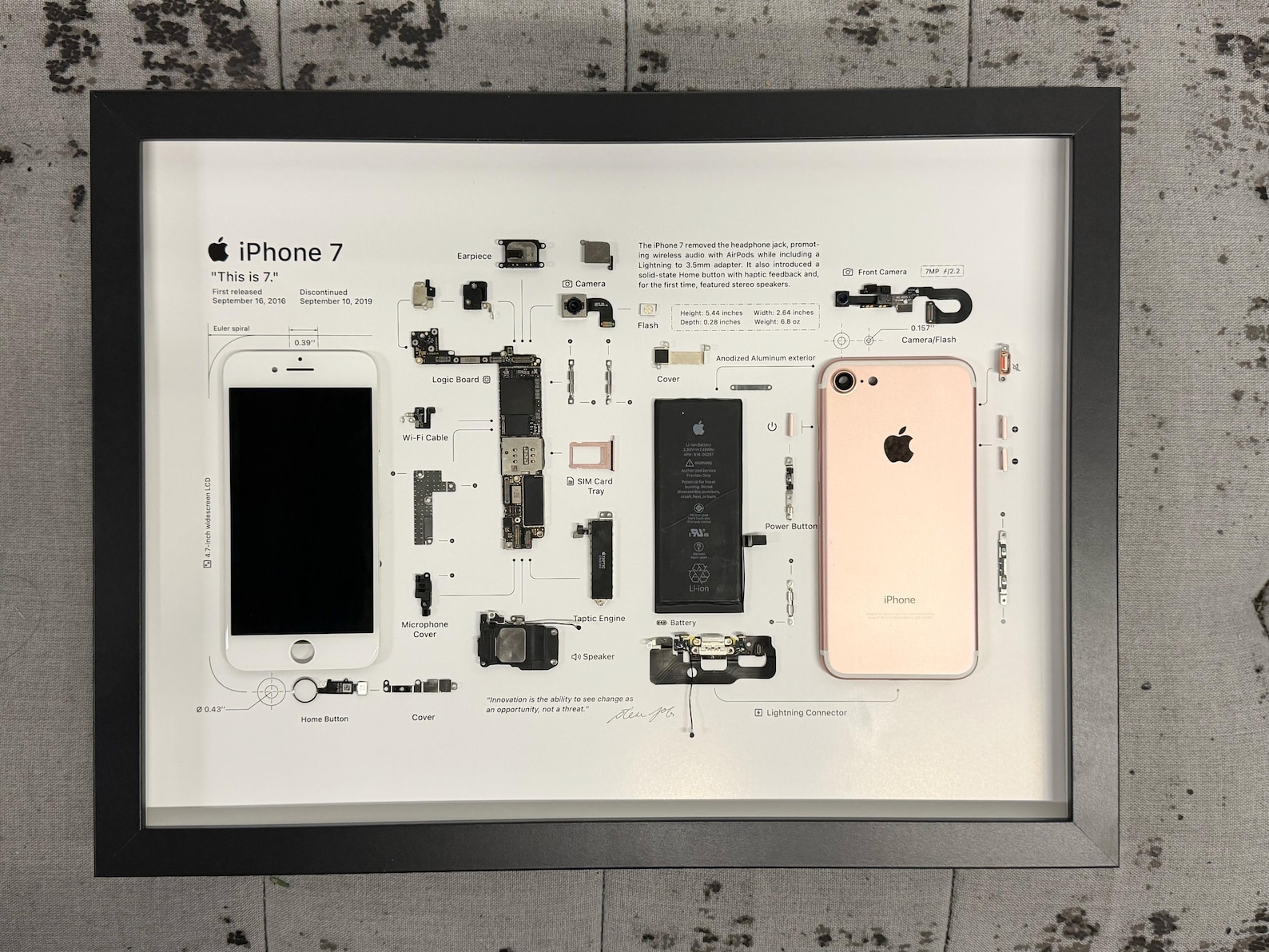 Disassembled iPhone 7 Frame Art, Teardown With Framed Art ...