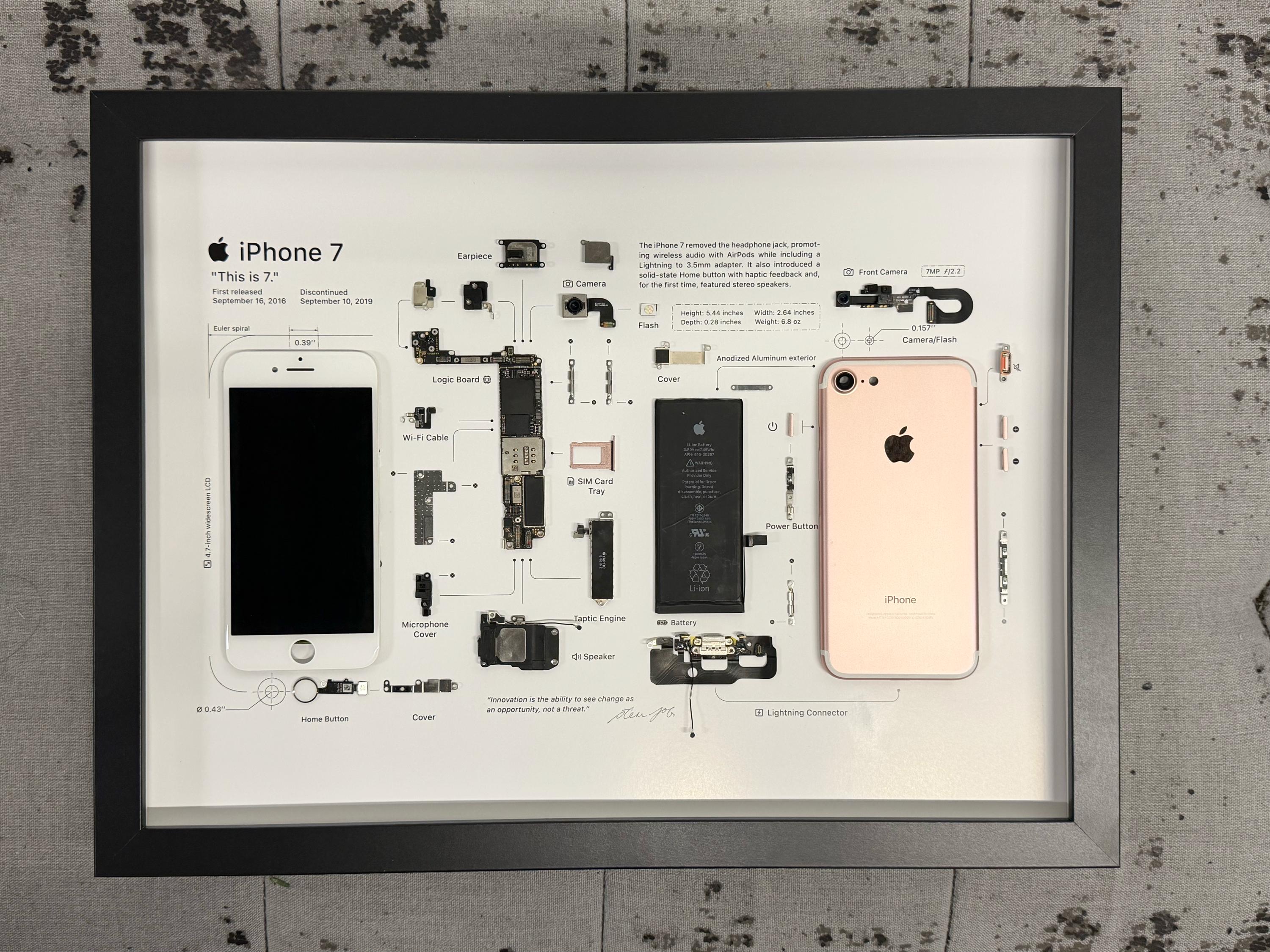 Disassembled iPhone 7 Frame Art, Teardown With Framed Art ...