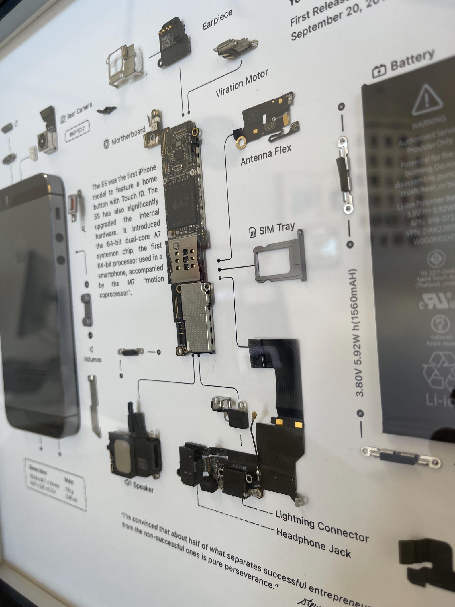 Disassembled iPhone 5 / 5S / SE Frame Art, Teardown With Framed Art ...
