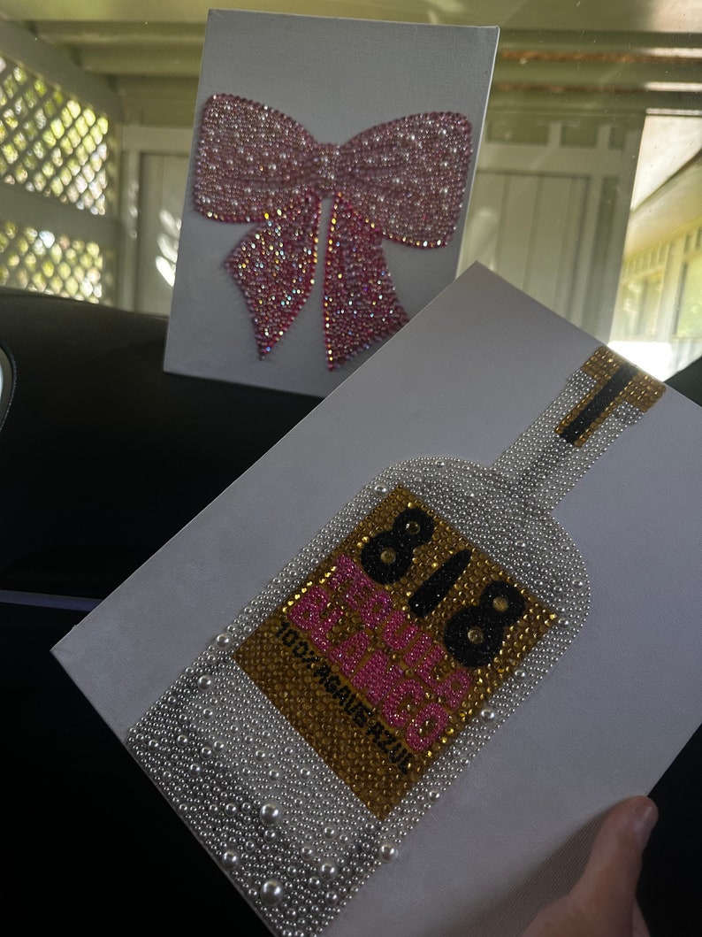 Rhinestone Canvas Art - Etsy