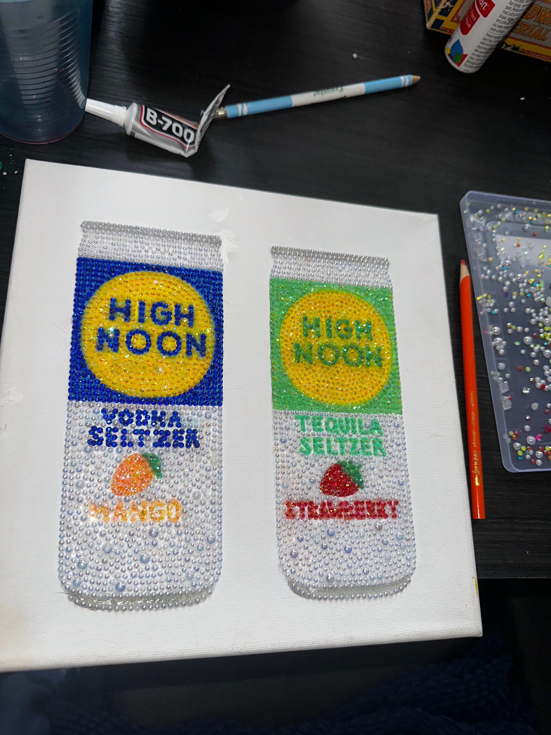 Rhinestone Canvas Art - Etsy