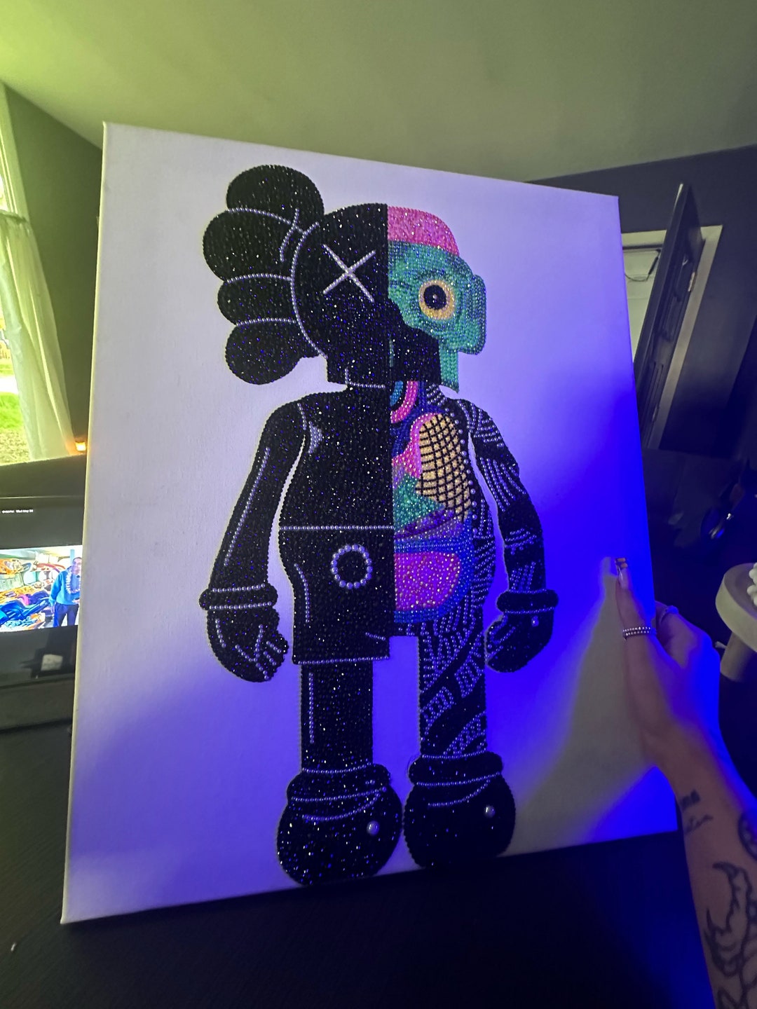 Rhinestone Canvas Art - Etsy