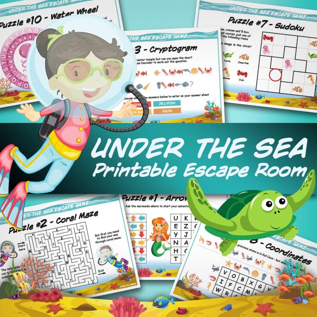 Under the Sea Printable Escape Room Adventure for Kids - Etsy