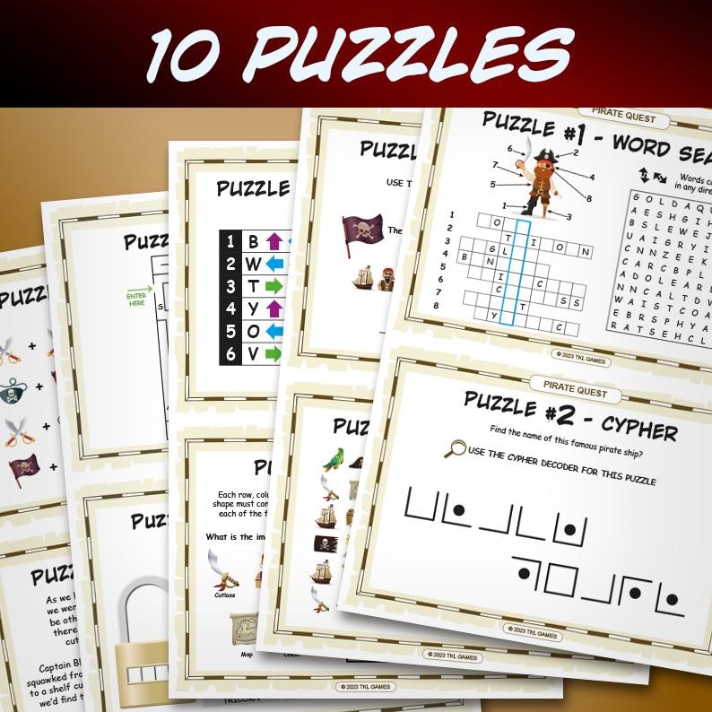 Pirate Quest Printable Escape Room Adventure for Kids - Etsy