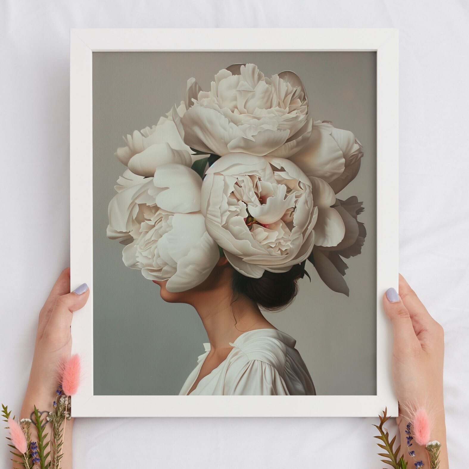 Flower Peony Printable Beauty Nail Salon Decor, Beauty Wall Art ...