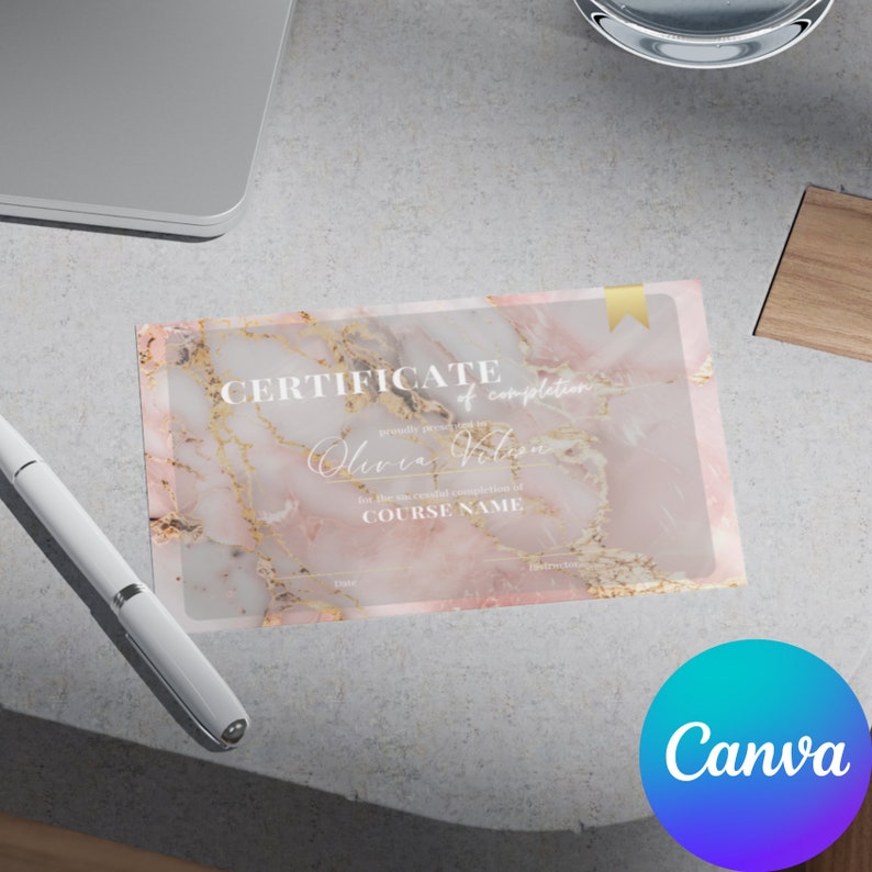 Editable Certificate of Completion,canva Certificate Template,diy ...