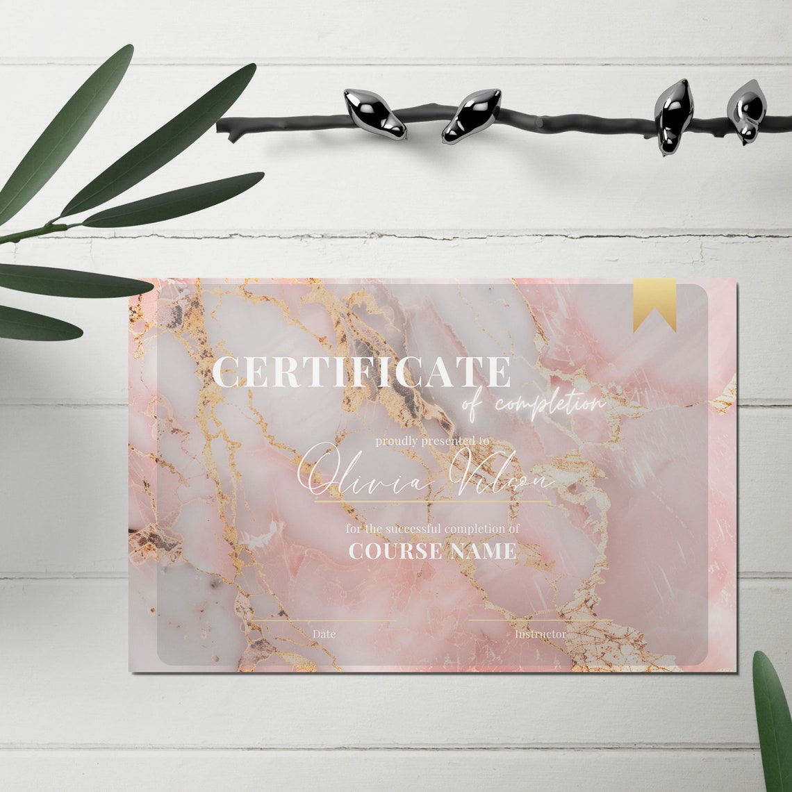 Editable Certificate of Completion,canva Certificate Template,diy ...