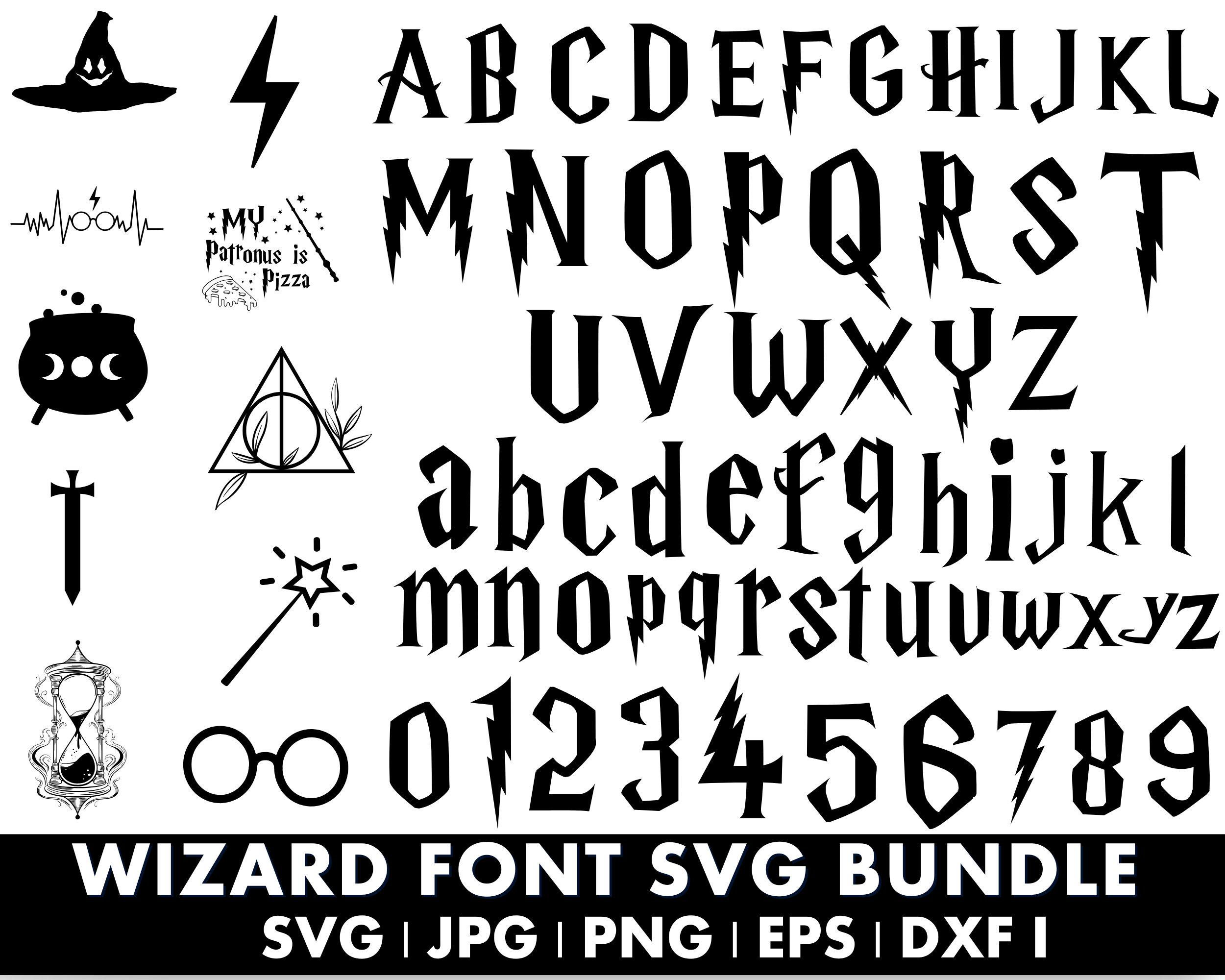 Wizard Font Svg Bundle,magic Svg,wizard Potter Font Svg Png Eps TTF ...