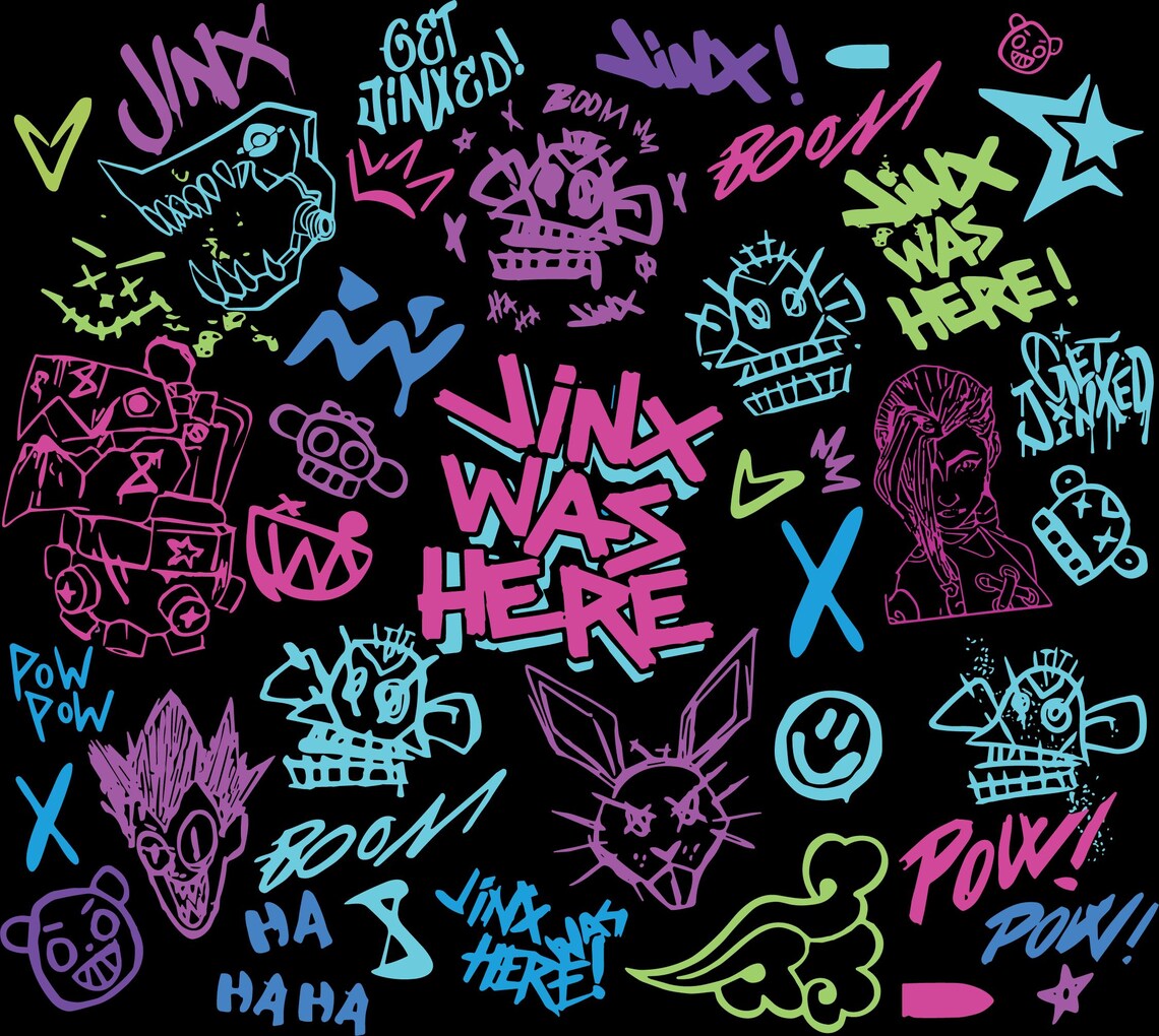 Jinx Graffiti Png Bundle,jinx Graffiti Art Bundle,digital Stickers ...