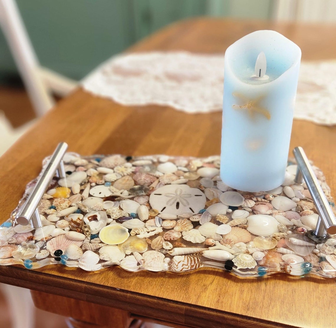 Handmade Seashell Tray, Coastal Decor, Seashell Decor, Shell Tray ...
