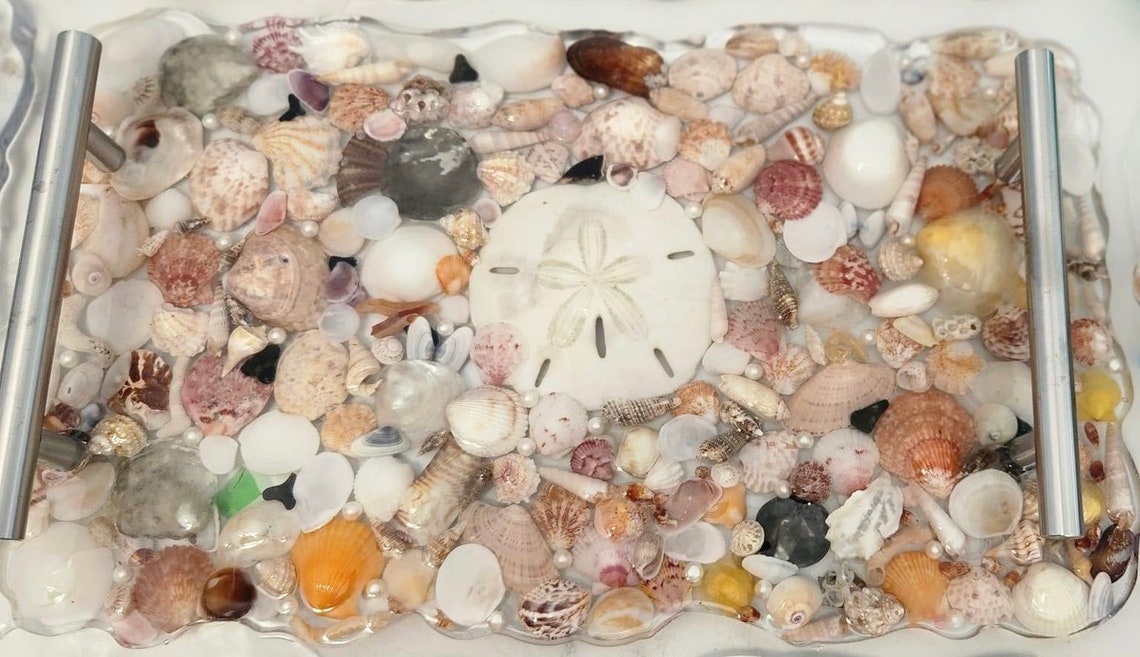 Handmade Seashell Tray, Coastal Decor, Seashell Decor, Shell Tray ...