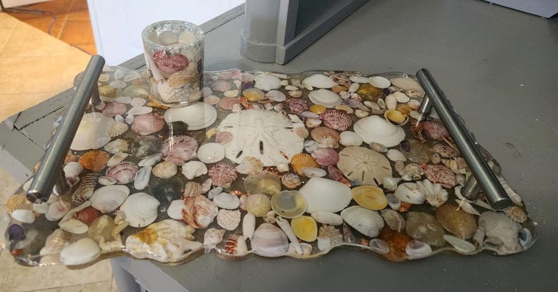 Handmade Seashell Tray, Coastal Decor, Seashell Decor, Shell Tray ...