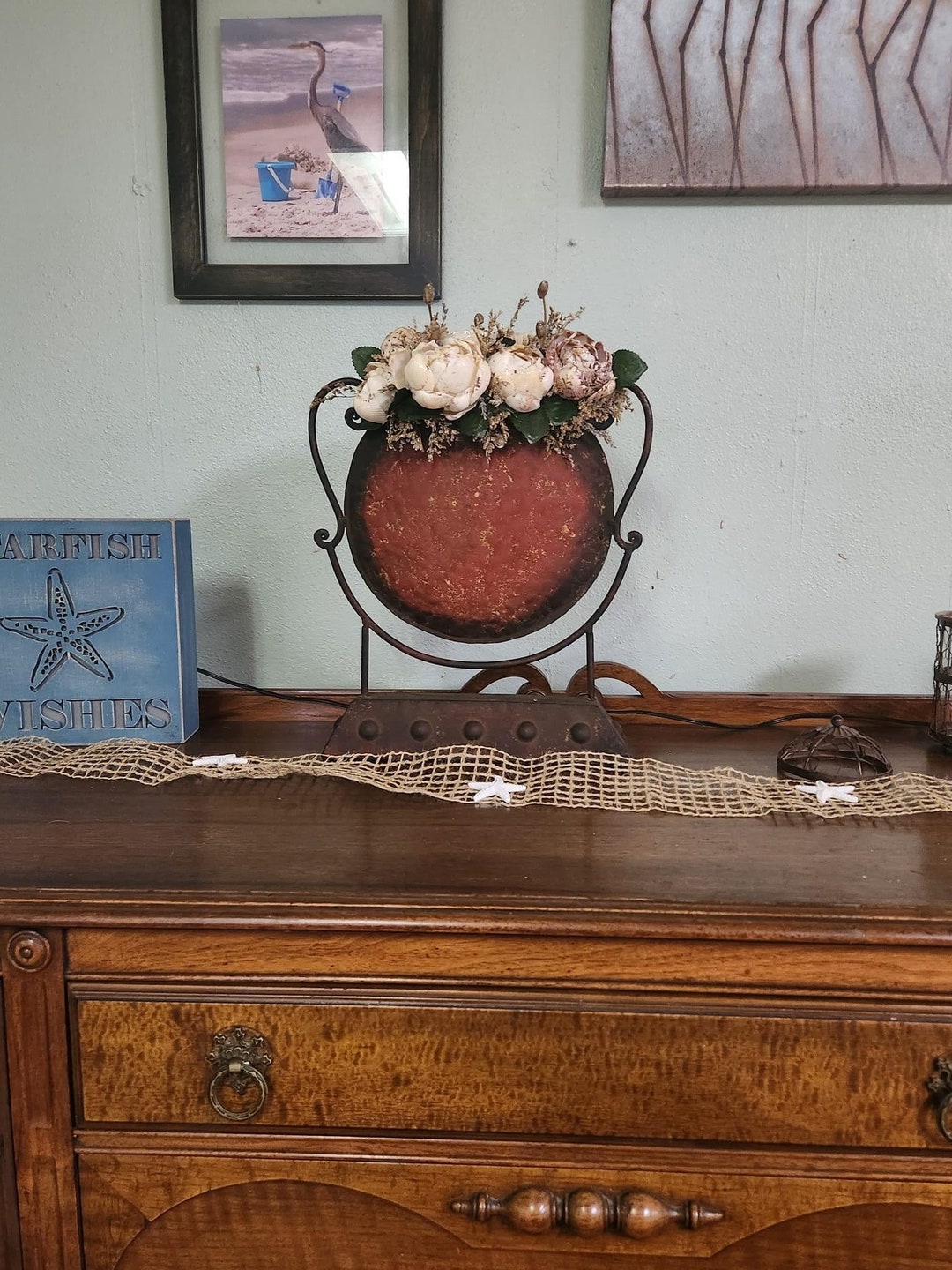 Rustic Seashell Floral Arrangement, Country Floral, Beach House Floral ...