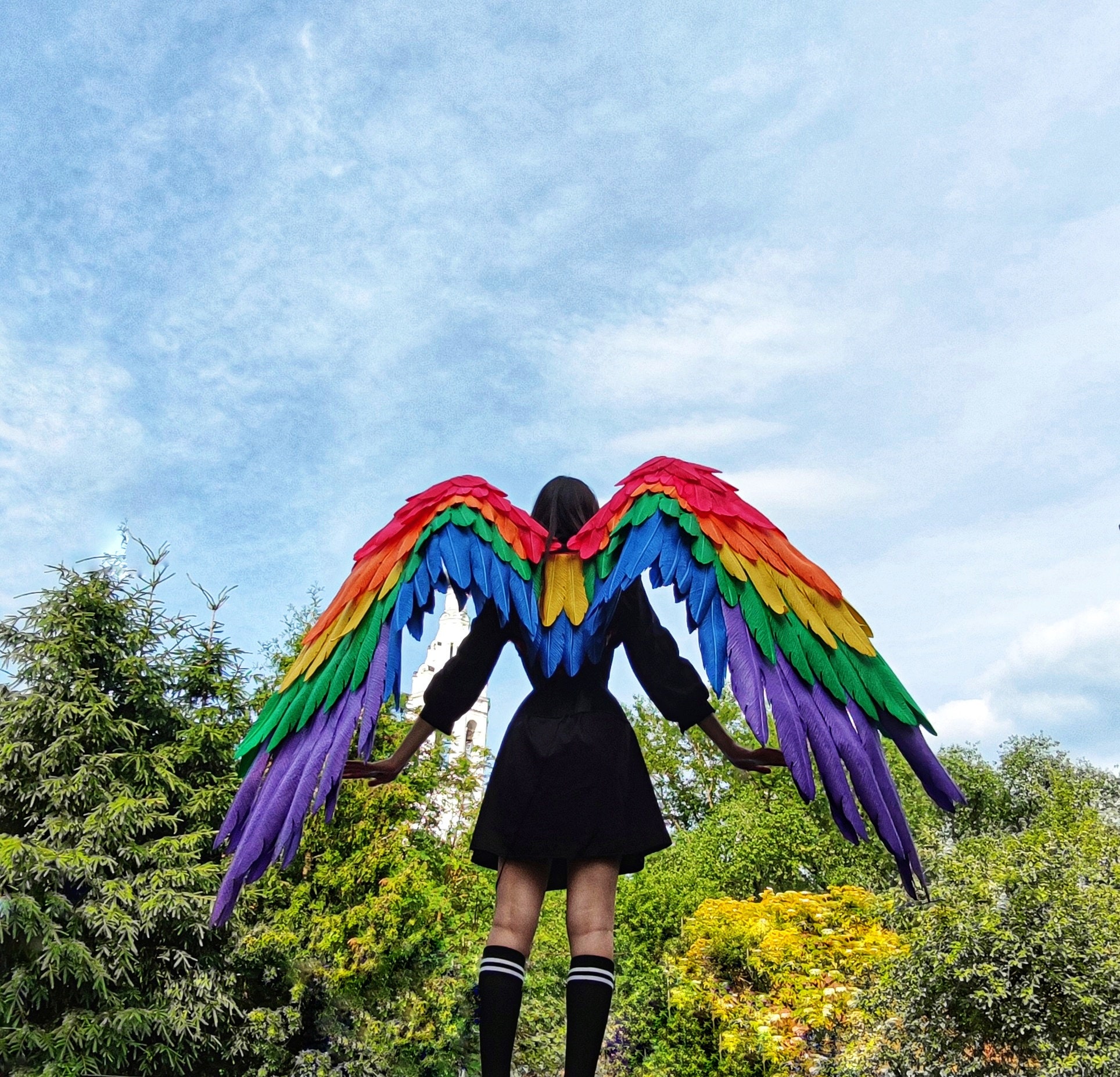 Large Movable Rainbow Adult Wings Costume/lgbt Pride Accessories/photo ...