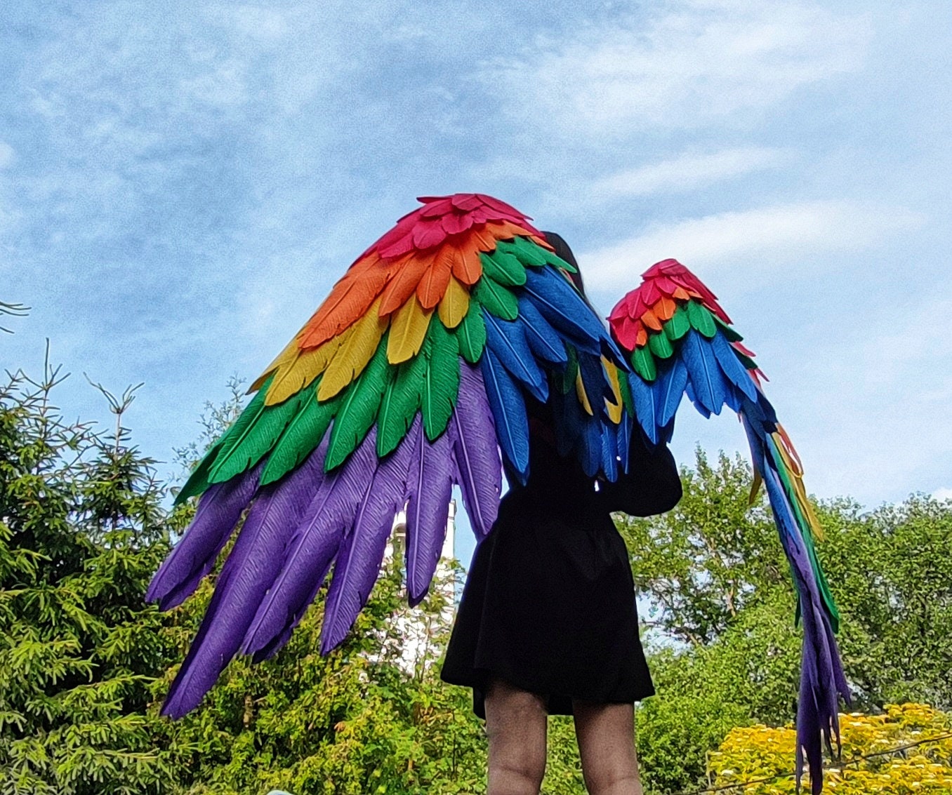 Large Movable Rainbow Adult Wings Costume/lgbt Pride Accessories/photo ...