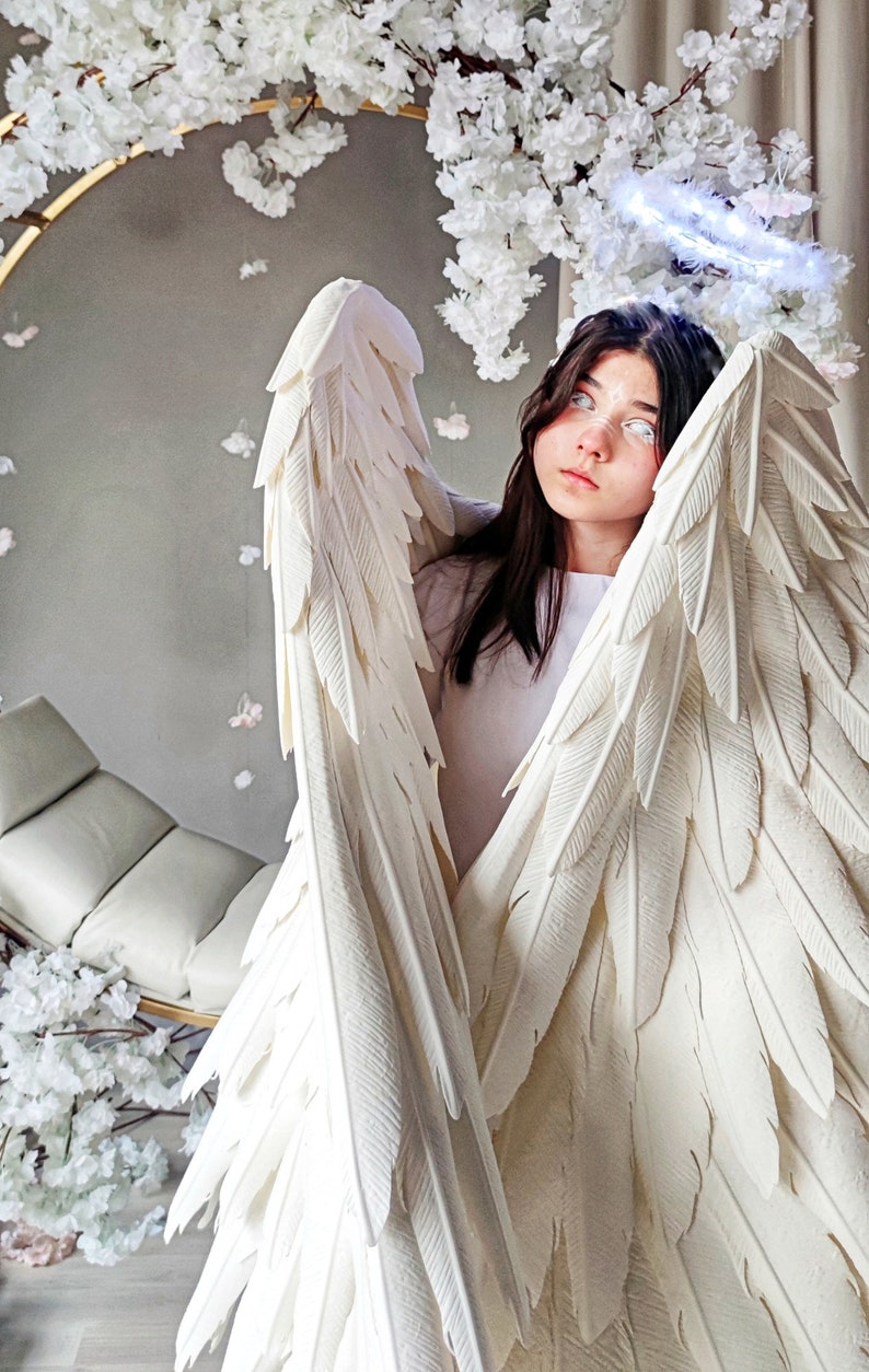 XL Fully Movable White Angel Wings Christmas/cosplay Costume/photo ...