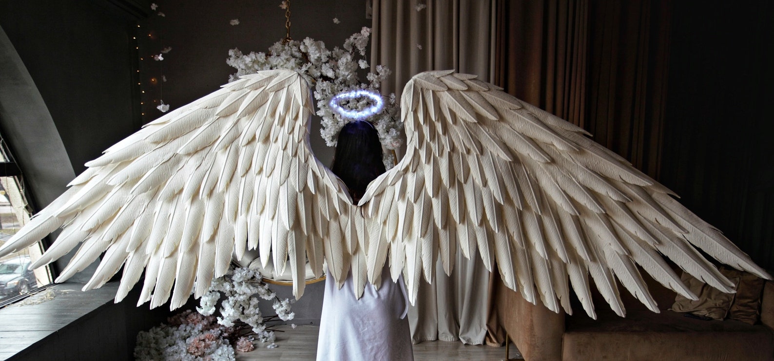 XL Fully Movable White Angel Wings Christmas/cosplay Costume/photo ...