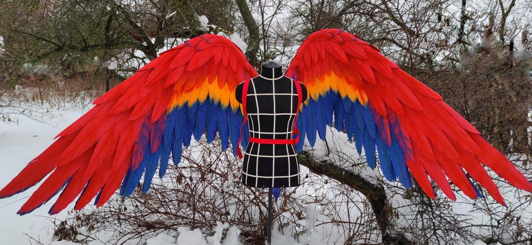 XL Movable Scarlet Macaw Wings for Cosplay Costume and Photoshoots ...