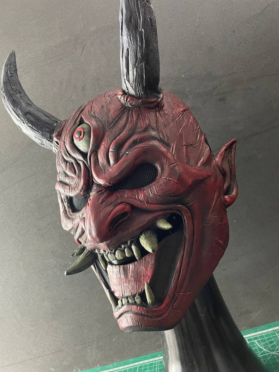Oni Mask Red Wearable Glowing in the Dark Video Game Cosplay Horror ...