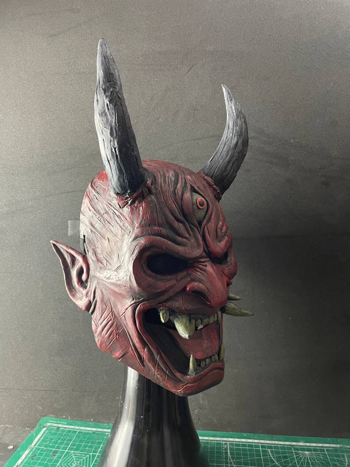 Oni Mask Red Wearable Glowing in the Dark Video Game Cosplay Horror ...
