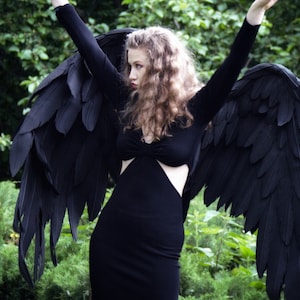Large Black Movable Wings for Halloween, Cosplay Costume/raven Wearable ...