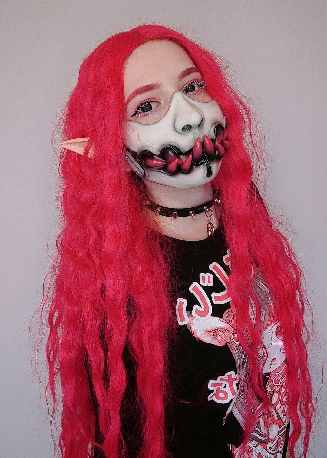 Demon Mask, Movable Jaw, Halloween Costume, Devil, Oni, Cosplay, Craft ...
