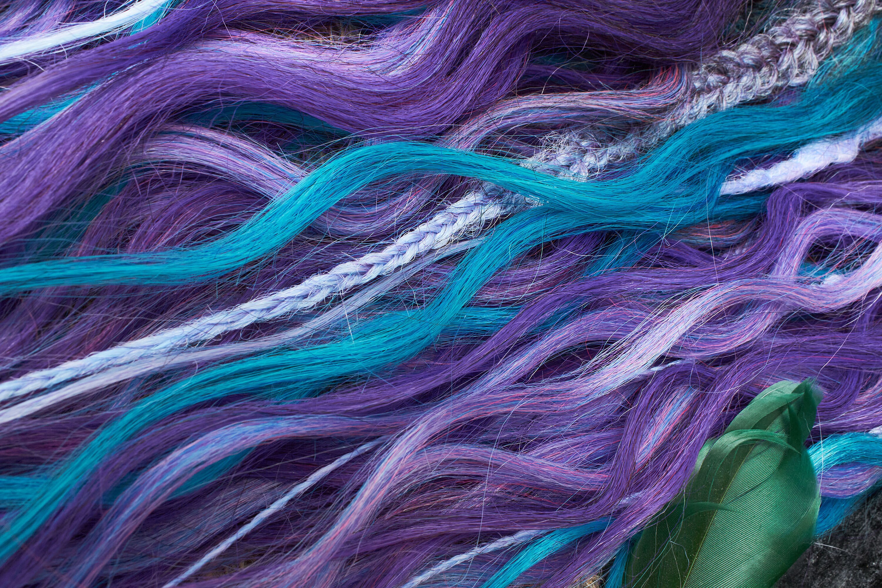 Synthetic Dreadlocks, Curly and Textured Dreads, Purple Ombre Wave Hair ...