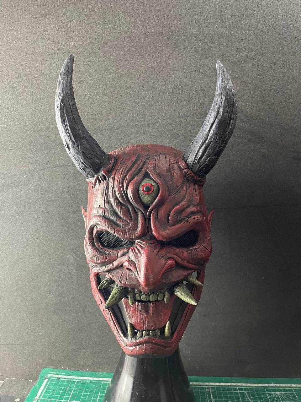 Oni Mask Red Wearable Glowing in the Dark Video Game Cosplay Horror ...