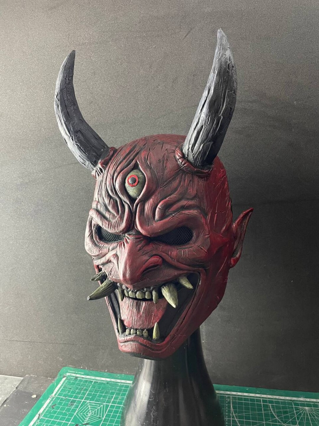 Oni Mask Red Wearable Glowing in the Dark Video Game Cosplay Horror ...