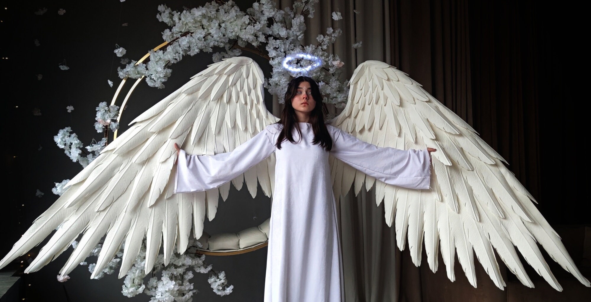 XL Fully Movable White Angel Wings Christmas/cosplay Costume/photo ...
