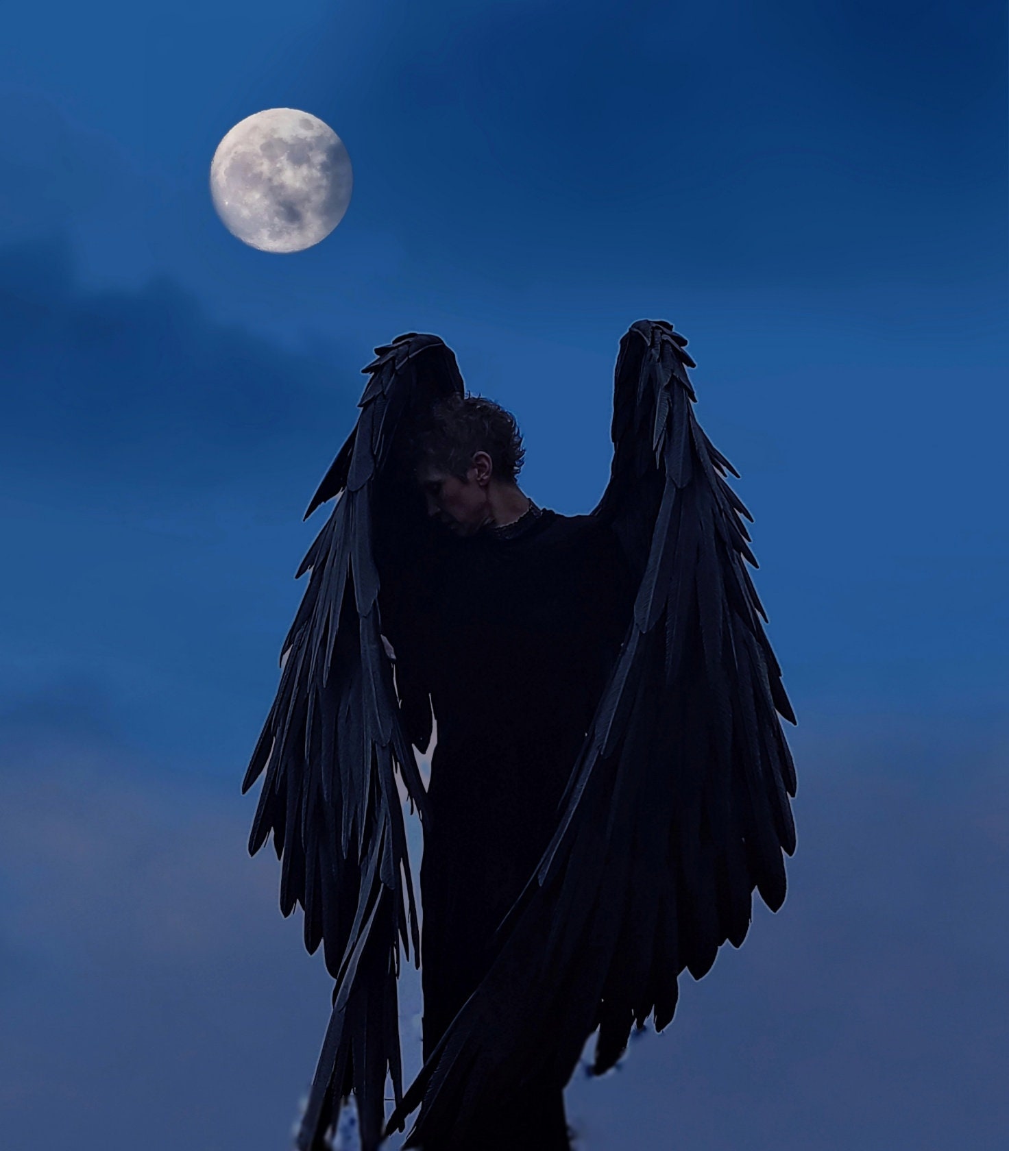 XL Fully Movable Black Wings for Crow/devil/maleficent Cosplay Costume ...