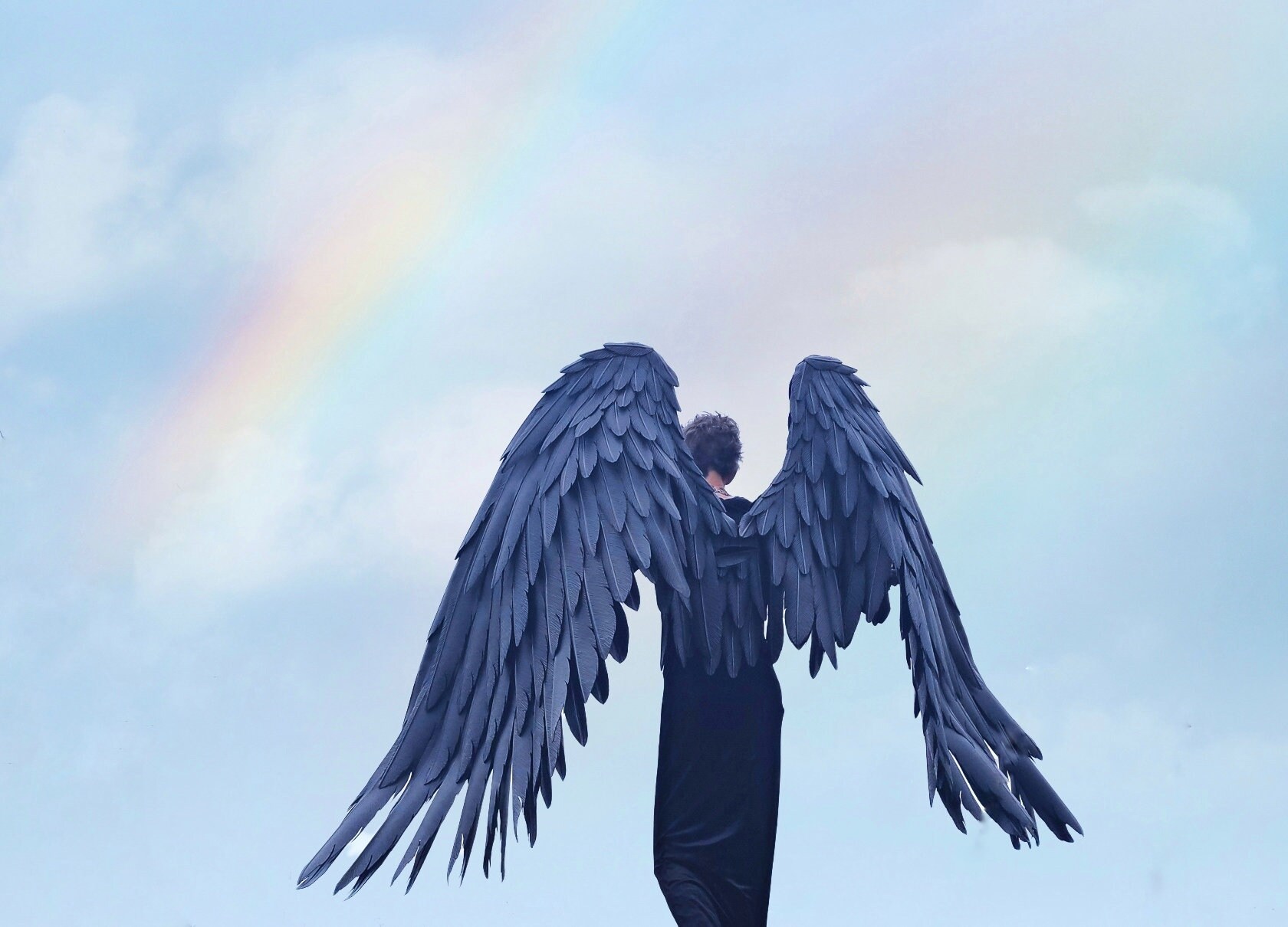 XL Fully Movable Black Wings for Crow/devil/maleficent Cosplay Costume ...