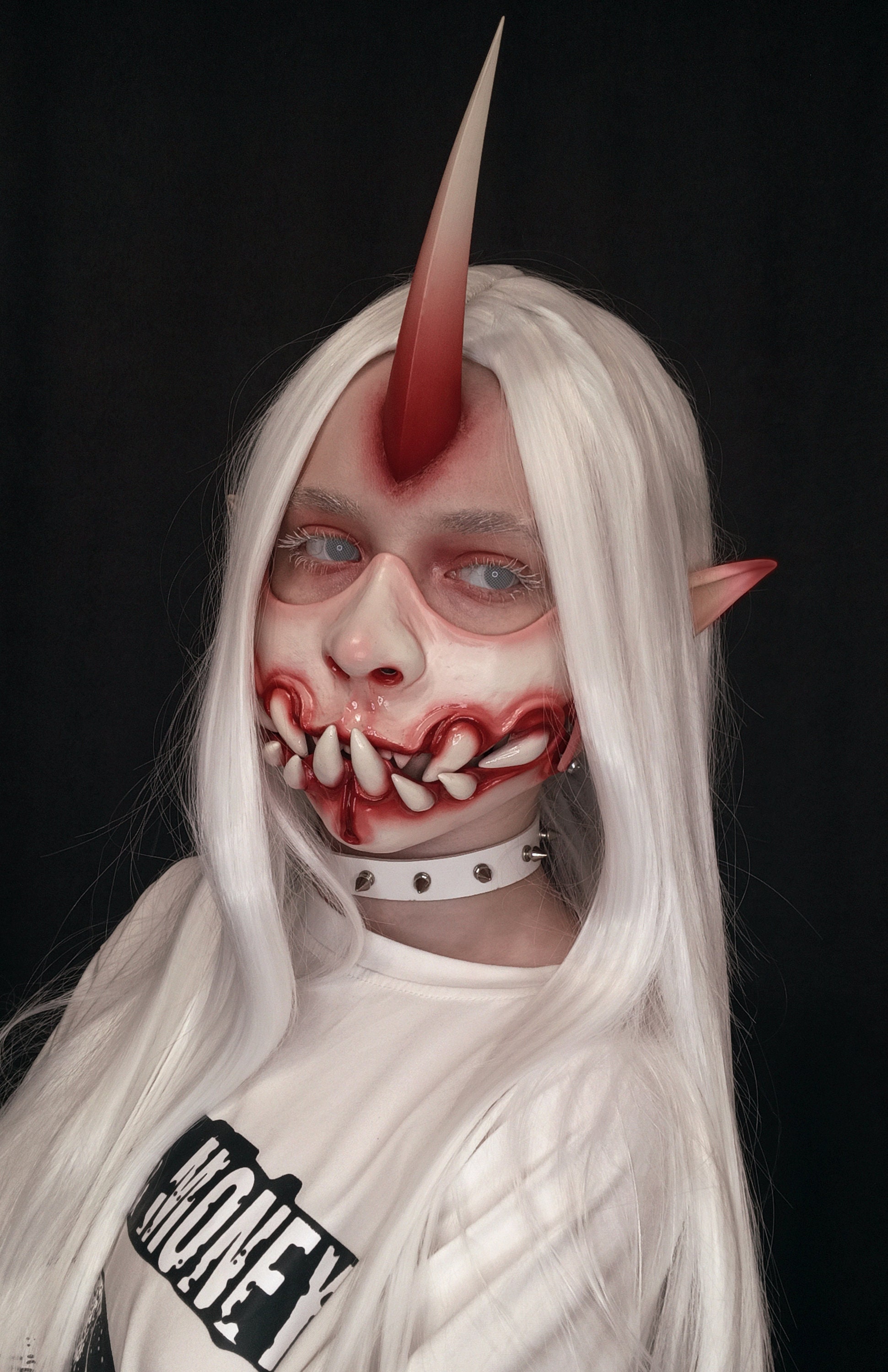Demon Mask, Movable Jaw, Halloween Costume, Devil, Oni, Cosplay, Craft ...