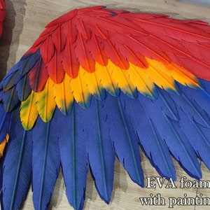 XL Movable Scarlet Macaw Wings for Cosplay Costume and Photoshoots ...