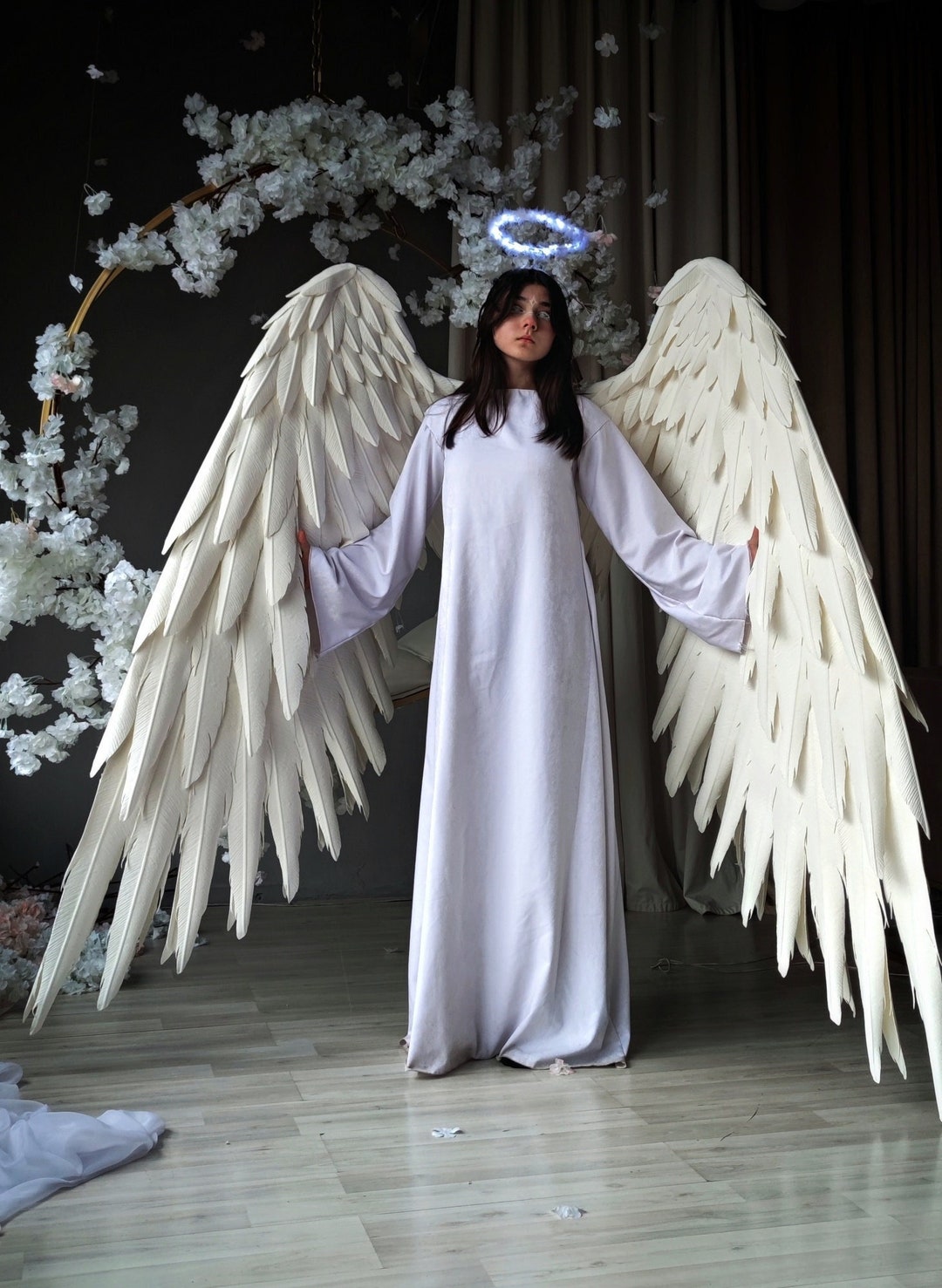 XL Fully Movable White Angel Wings Christmas/cosplay Costume/photo ...