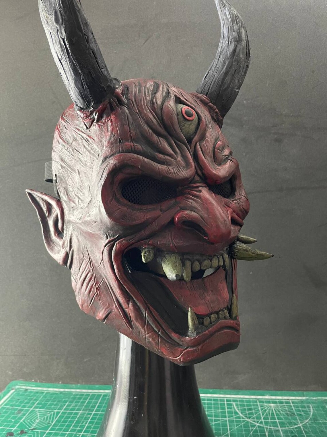 Oni Mask Red Wearable Glowing in the Dark Video Game Cosplay Horror ...