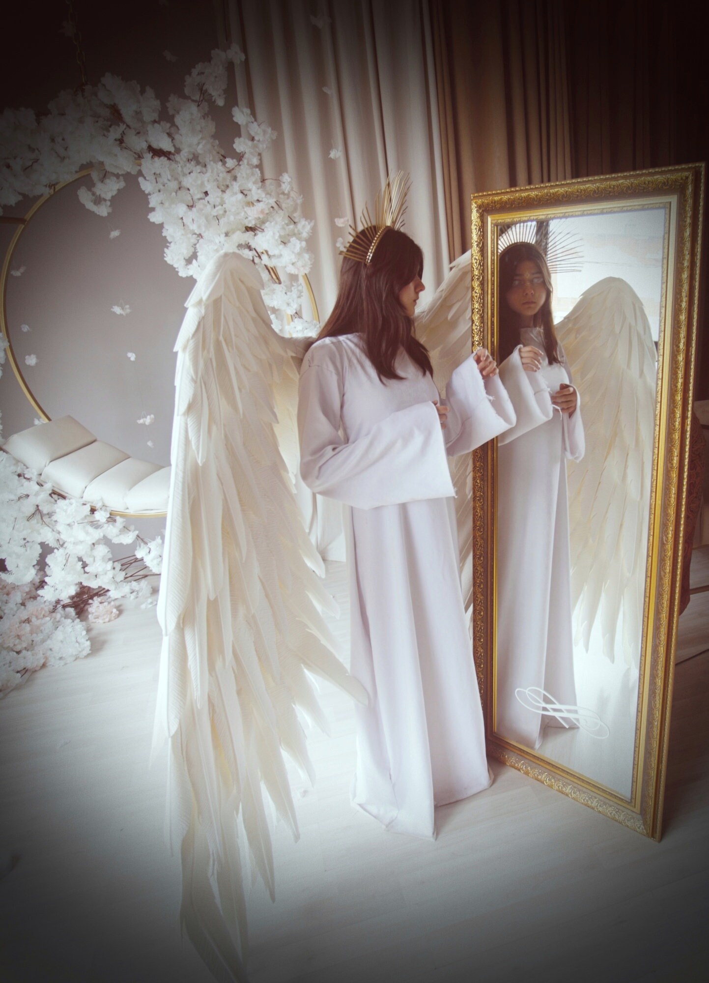 XL Fully Movable White Angel Wings Christmas/cosplay Costume/photo ...