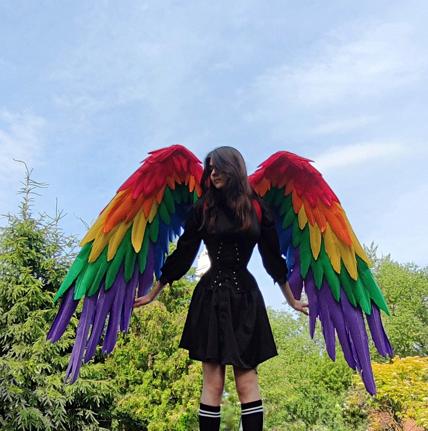 Large Movable Rainbow Adult Wings Costume/lgbt Pride Accessories/photo ...