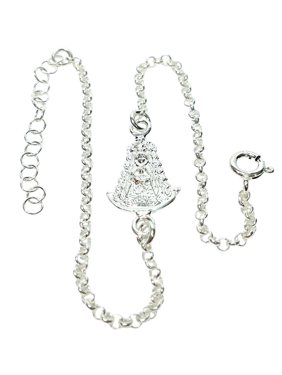 Miraculous Medal Virgin of Rocio Bracelet Sterling Silver,virgin Mary ...