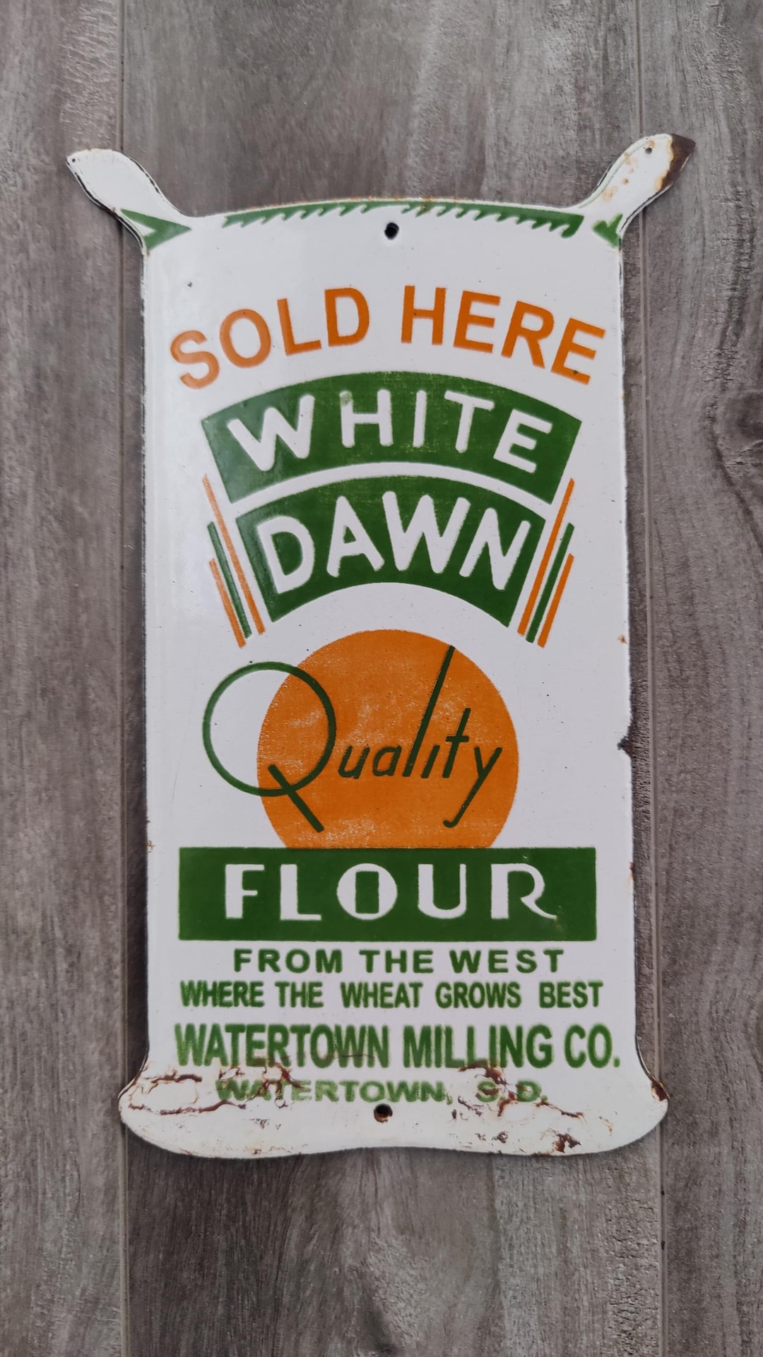 Vintage WHITE DAWN Flour Milling Porcelain Sign: Watertown, NY - Etsy