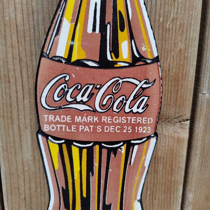 Vintage COCA COLA SODA Bottle Porcelain Enamel Metal Metal Sign 10" X 3 ...