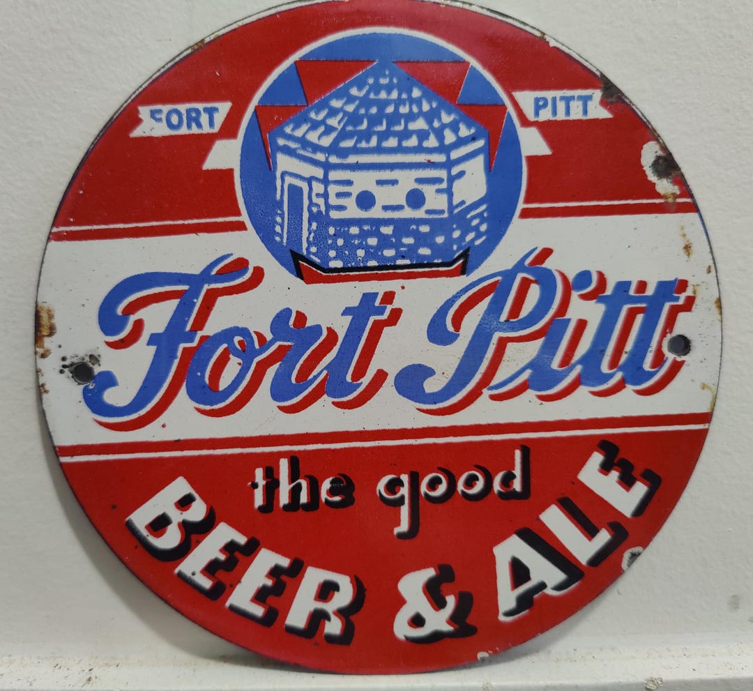 Vintage FORT PITT BEER Porcelain Enamel Metal Sign 6" Inch - Etsy