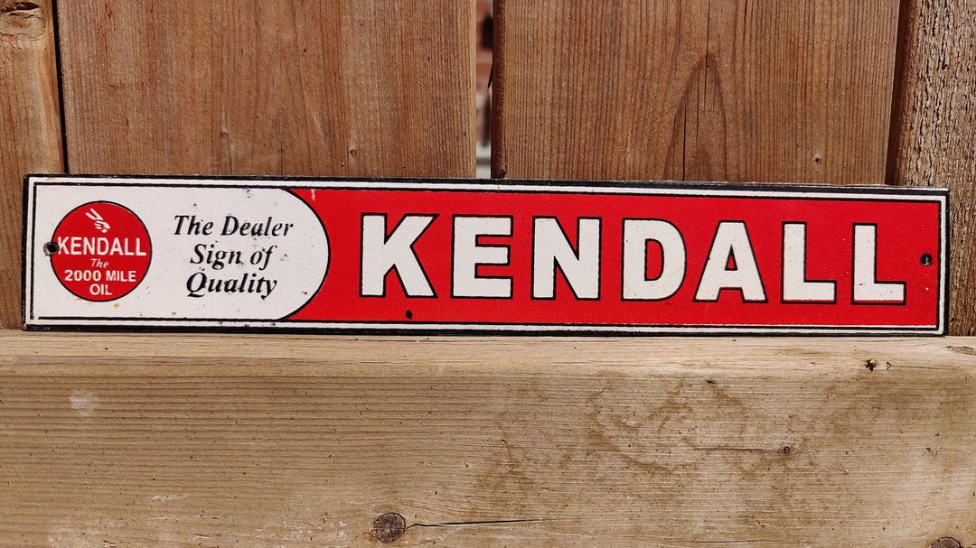 Vintage Kendall Dealer Door Push Porcelain Enamel Metal Metal Sign 12 ...