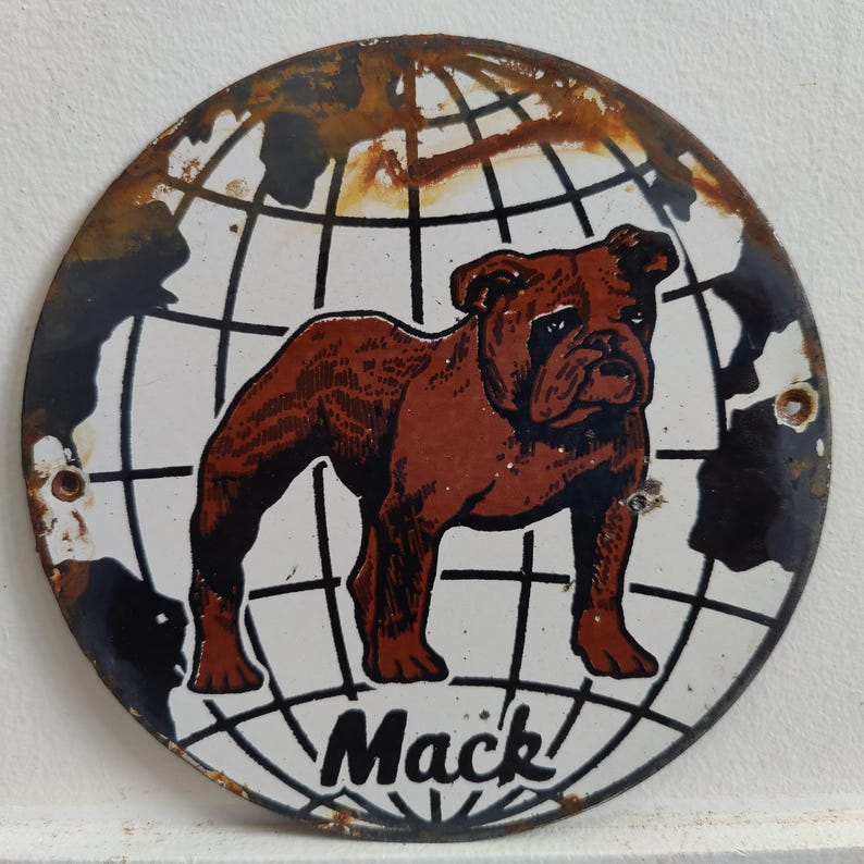 Vintage MACK BULLDOG Porcelain Enamel Metal Sign 6" Inch - Etsy
