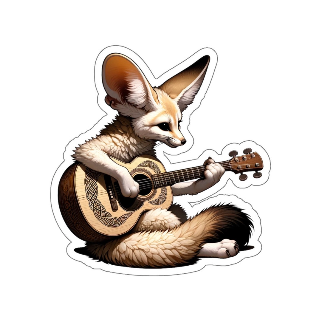 Fennec Fox Guitar Sticker // Irish Music Sticker for Instrument Case ...