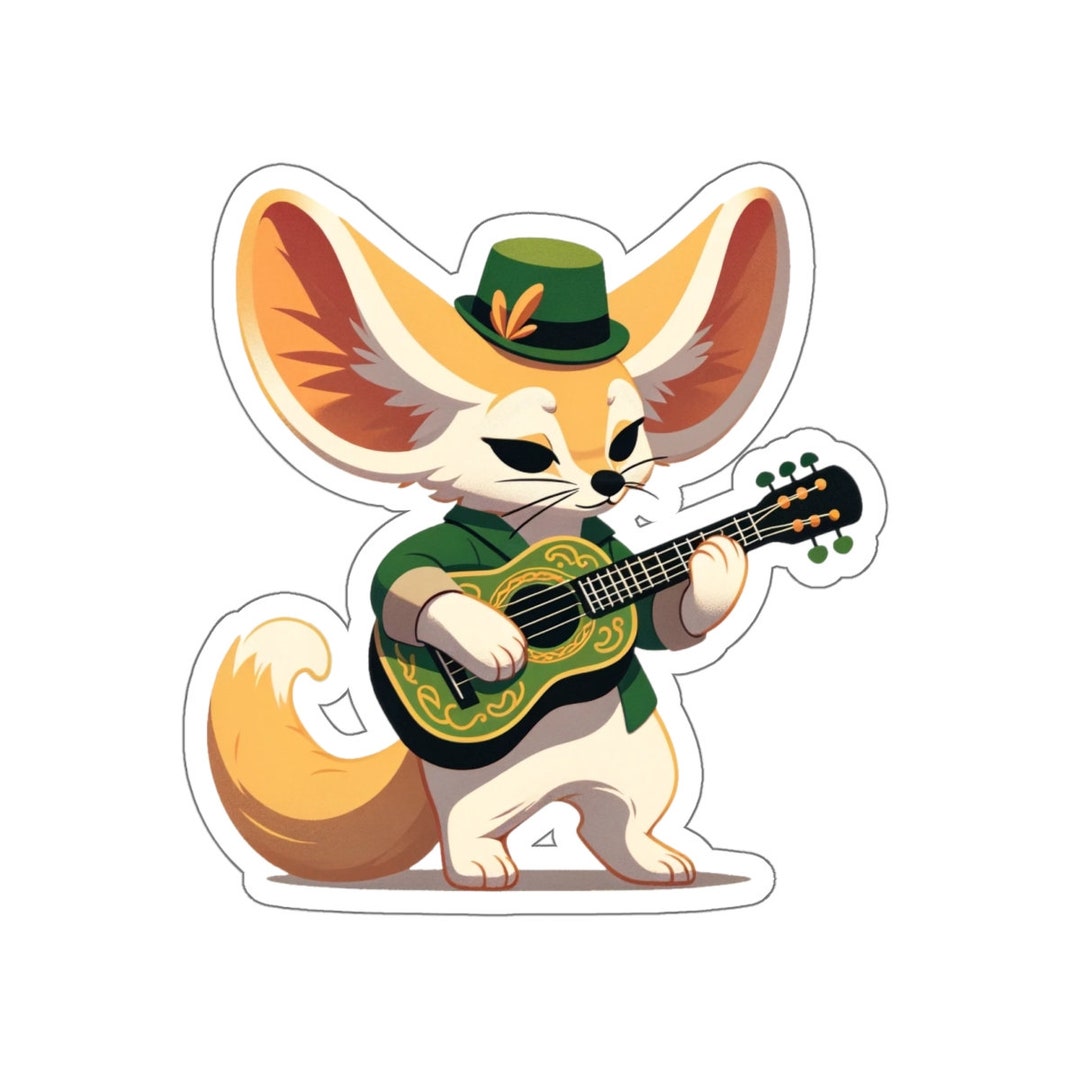 Fennec Fox Guitar Sticker // Irish Music Sticker for Instrument Case ...